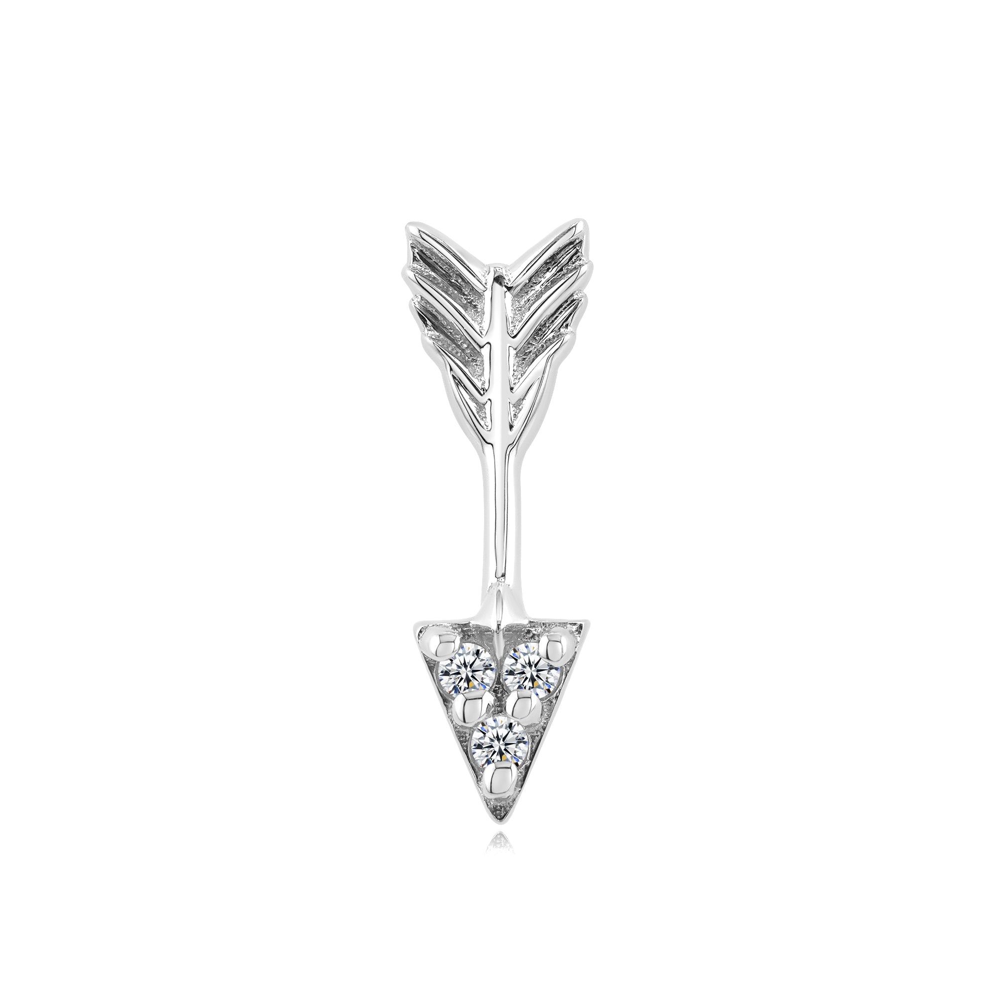 Arrow – 14k Gold Threadless End with CZ Piercing Top – EPOCH BODY JEWELRY