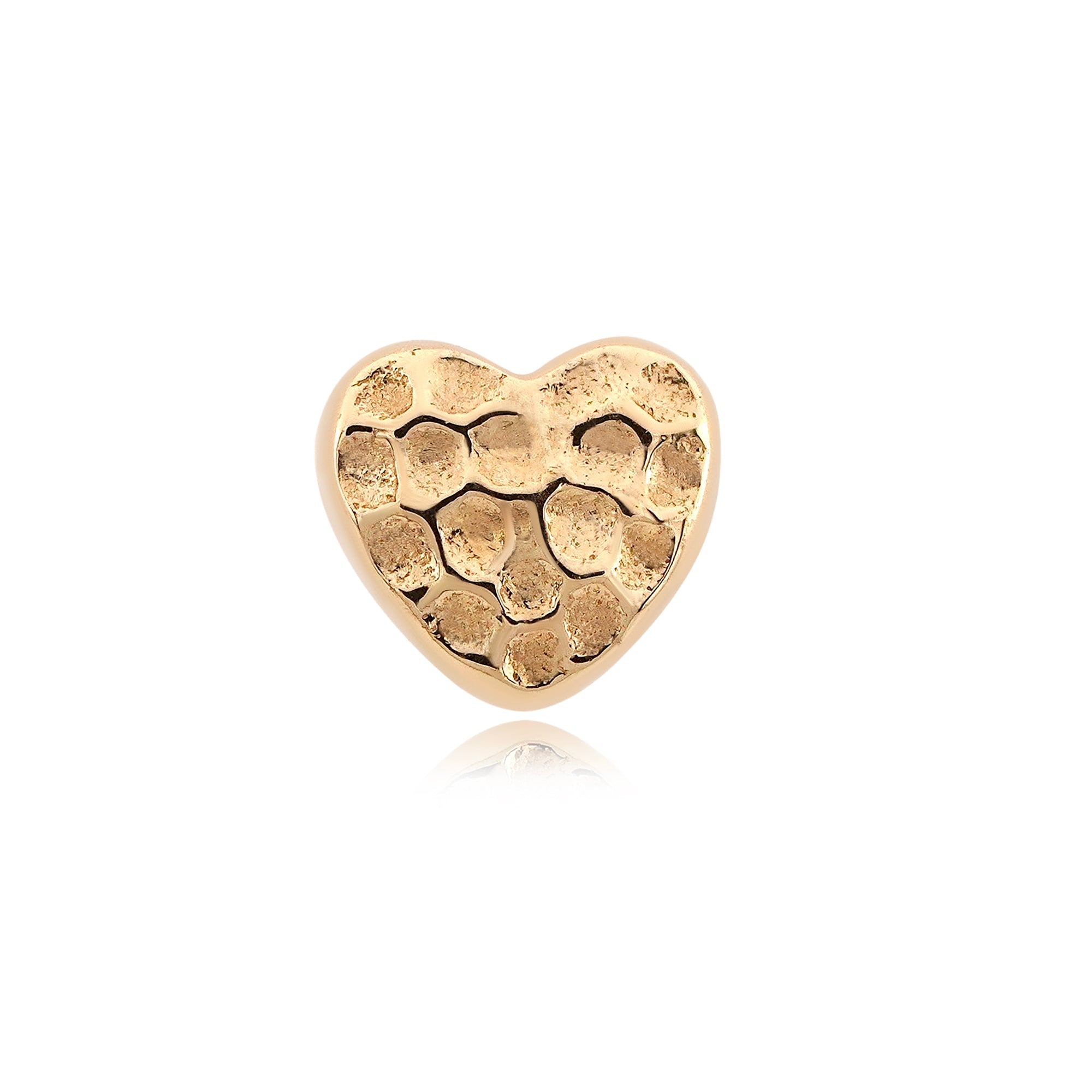 Hammered Heart | 14k Gold Threadless Piercing End – EPOCH BODY JEWELRY